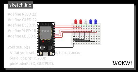 Led Runing Wokwi Esp32 Stm32 Arduino Simulator