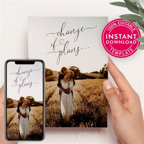 Change The Date Save The Date Change The Date Template Postponed Wedding Save The Dates