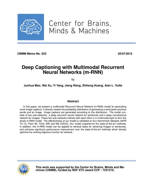 deep captioning with multimodal recurrent neural networks m rnn