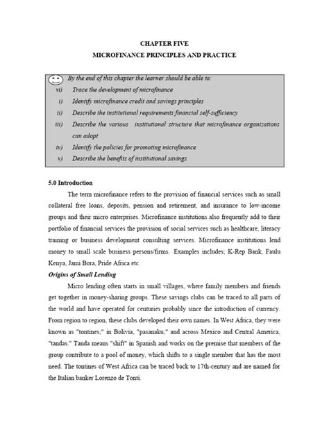 Microfinance Principles And Practice Pdf Loans Microfinance