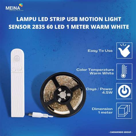 Promo Promo Lampu Led Strip 1m Sensor Gerak Warm White Power Baterai Diskon 50 Di Seller