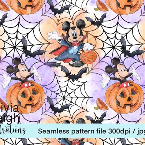 Mickey Mouse Seamless Pattern Etsy