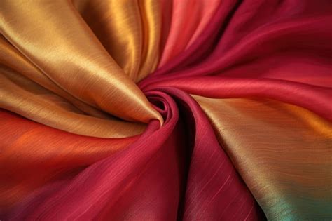 Premium Ai Image Silk Saree Fabric Folds Showing Texture And Sheen