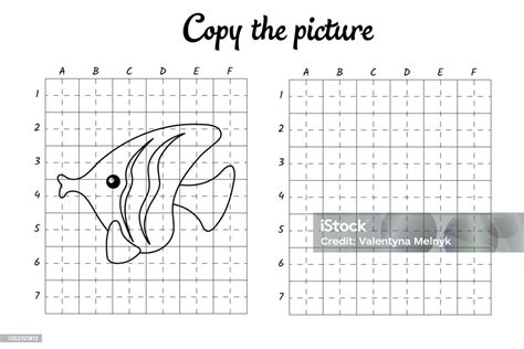 그림을 복사합니다 그리드로 그립니다 아이들을위한 색칠 공부 책 페이지 필기 연습 그리기 기술 훈련 인쇄 가능한 워크시트 를 개발하는 교육 활동 페이지입니다 귀여운 만화 벡터