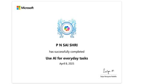 Ai Microsoftlearn Techjourney Keeplearning P N Sai Shri