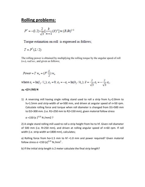 Rolling Extrusion Drawing Problems Materials Science