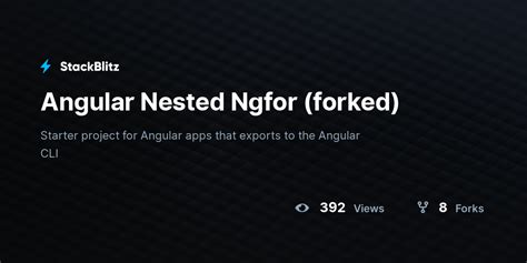 Angular Nested Ngfor Forked Stackblitz