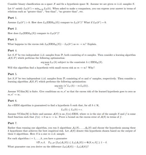 Consider Binary Classification On A Space X And Fix A