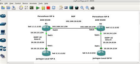 Menggabungkan Routing OSPF Dan BGP Pada Router Cisco Di GNS Ivan Ramadhan Lab