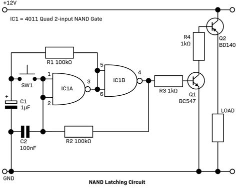 Transistor Latch Switch Circuit Circuit Diagram