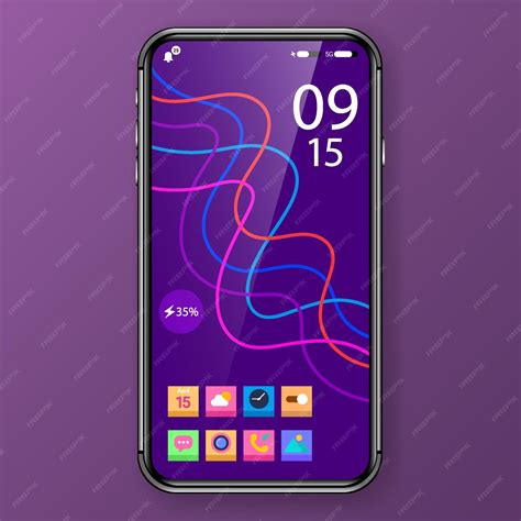 Premium Vector Widget Mobile Application User Interface Purple For Phone