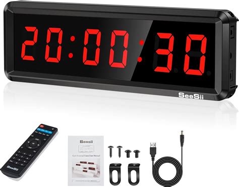 Buy Seesii Led Gym Timer Ultra Clear Interval Timer With Remote Countdownup Wall Clock With