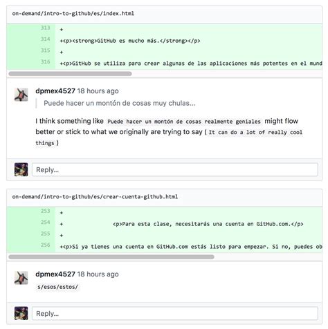 Grammar Updates To Spanish Translation Intro To Github · Issue 591 · Githubtraining Kit · Github