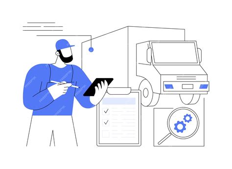 Ilustración De Vector De Concepto Abstracto De Inspección De Camiones Vector Premium