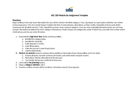 Acc 330 Module Six Assignment Template Completed Acc 330 Module Six