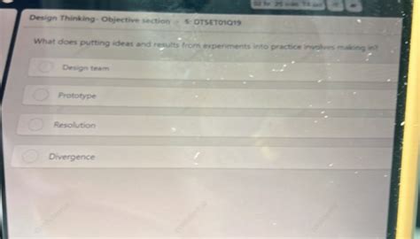 Design Thinking Objective Section 5 Studyx