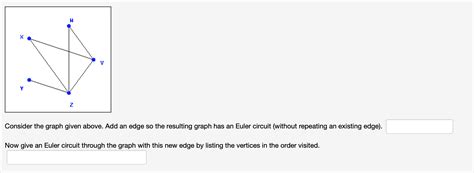 Solved V Y Z Consider The Graph Given Above Add An Edge So
