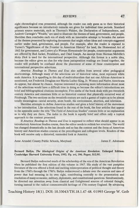 Pdf Bailyn The Ideological Origins Of The American Revolution