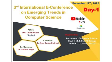 Day 1 3rd International E Conference On Emerging Trends In Computer Science Youtube