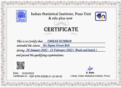 Omkar Kumbar On Linkedin Successfully Completed Six Sigma Green Belt