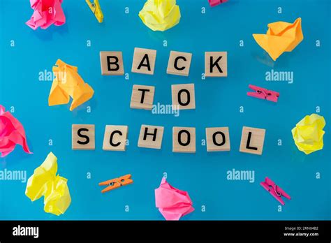 Back To School Message Inscription Text On Wooden Blocks On Creative