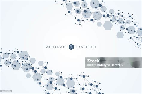 구조 분자 및 통신 Dna 원자 뉴런 설계를 위한 과학적 개념 점으로 연결된 선 의료 기술 화학 과학 배경 벡터 그림입니다 3차원 형태에 대한 스톡 벡터 아트 및 기타