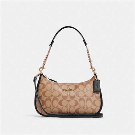 Coach Teri Shoulder Bag In Signature Canvas Bag Habits