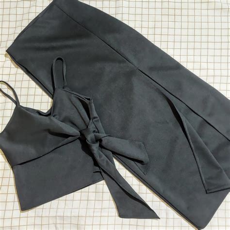 Black Coordinates Top And Skirt Womens Fashion Dresses And Sets Sets Or Coordinates On Carousell