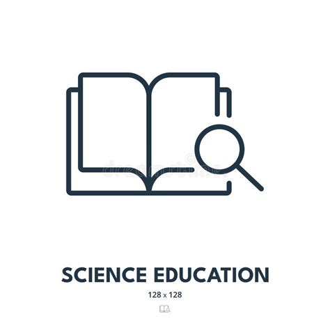 Science Education Icon Book Knowledge Study Editable Stroke Vector