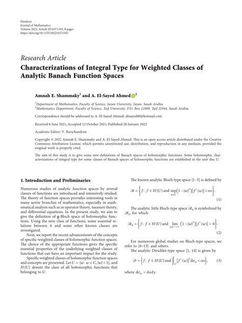 Pdf Characterizations Of Integral Type For Weighted Classes Of