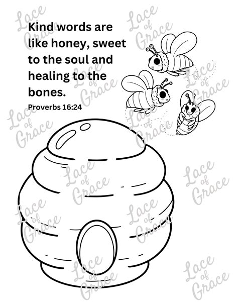 Bible Coloring Page Proverbs 1624 Etsy