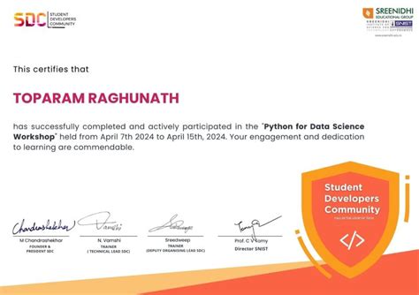 Raghunath Toparam On Linkedin Pythonproject Successful Snist