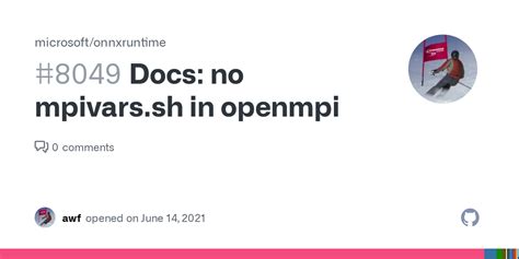 Docs No Mpivars Sh In Openmpi Issue Microsoft Onnxruntime Github