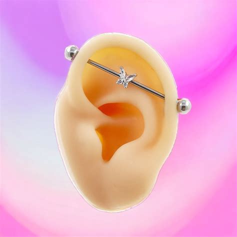 14g Butterfly Industrial Piercing Cute Industrial Piercing 316l Barbell