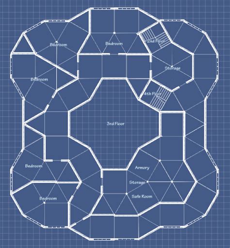 Blueprint Drawing Of Circular Structure