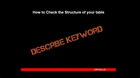 describe keyword in oracle database hindi urdu youtube