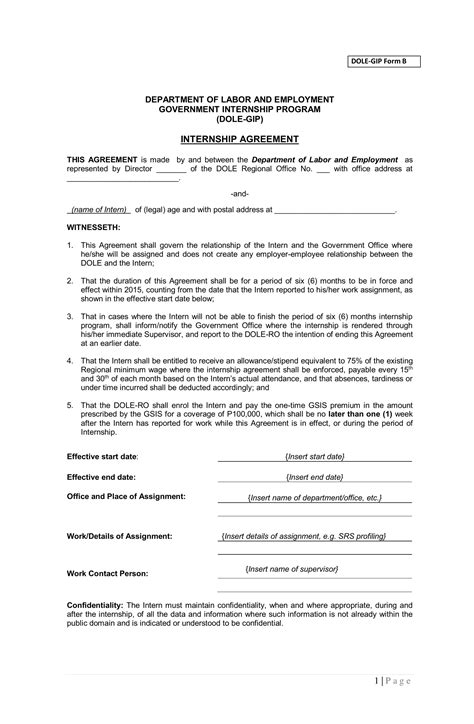 Government Internship Program Pdf Form Formspal