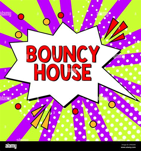 Writing Displaying Text Bouncy House Word Written On Automated Program