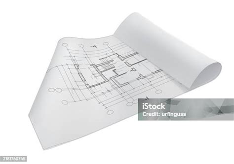 가장자리가 접힌 종이 한 장의 평면도 벡터 일러스트 레이 션 청사진에 대한 스톡 벡터 아트 및 기타 이미지 청사진 3차원 형태 건축 Istock