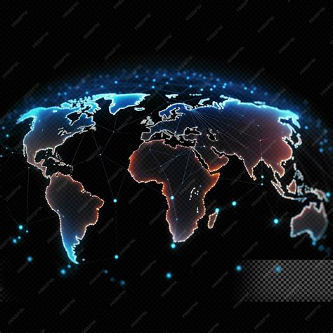 Premium Psd 3d Globe Data Transmission Light Effect