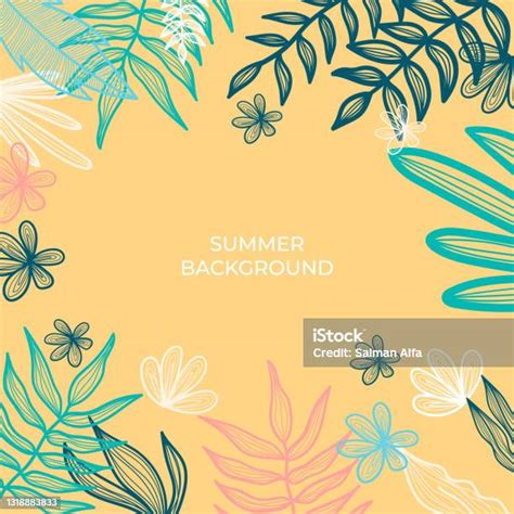 추상적인 꽃과 잎 장식 여름 판매 배너 포스터 전단지 브로셔 프리젠 테이션 디자인 명함 등을위한 벡터 일러스트레이션 0명에 대한