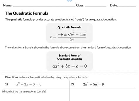 Quadratic Formula Explanation Examples