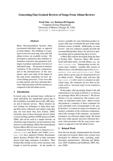 Pdf Generating Fine Grained Reviews Of Songs From Album Reviews