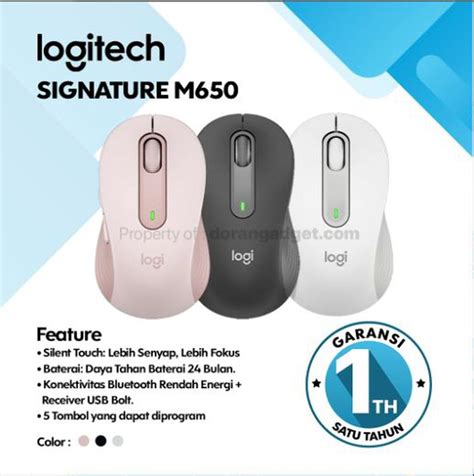 Mouse Logitech M650 Signature Wireless Mouse Pink