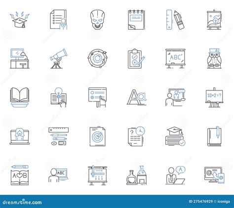Project Activity Line Icons Collection Planning Execution Conceptualizing Designing