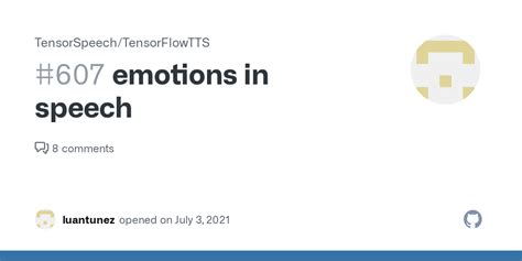 emotions in speech · issue 607 · tensorspeech tensorflowtts · github