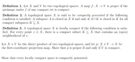 Solved Definition 1 Let X And Y Be Two Topological Spaces