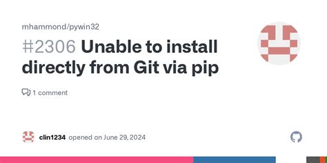 Unable To Install Directly From Git Via Pip Issue Mhammond Pywin GitHub