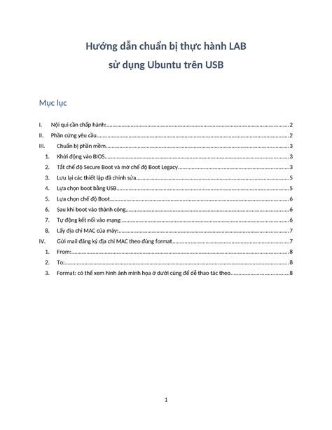 Hướng dẫn LAB USB cho Sinh Viên Hướng dẫn chuẩn bị thực hành LAB sử dụng Ubuntu trên USB I