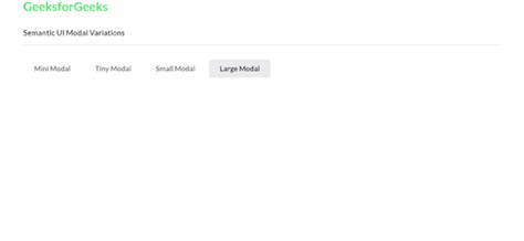 Semantic UI Modal Variations GeeksforGeeks